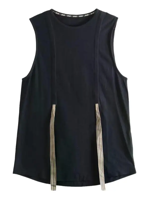 ZIGGY CHEN Cotton Jersey Sleeveless Top - Black