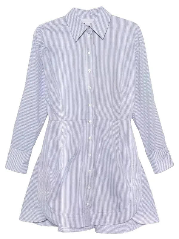 Stella McCartney Stripe Pattern Shirt Mini Dress - Blue