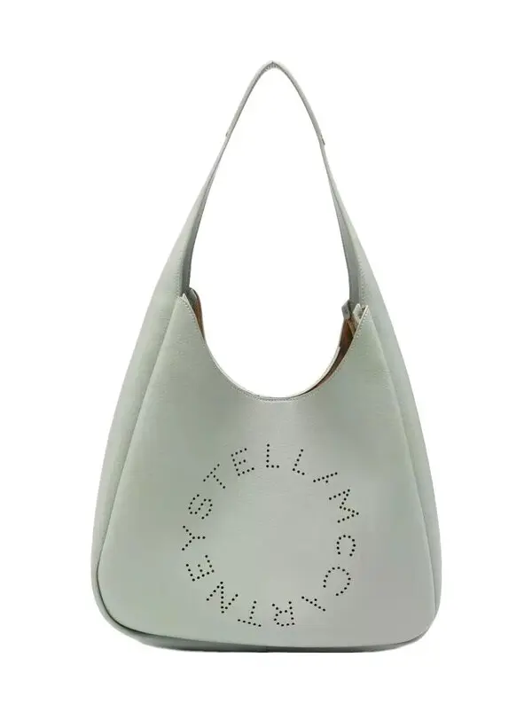 Stella McCartney Large Logo Perforated Shoulder Bag - Green