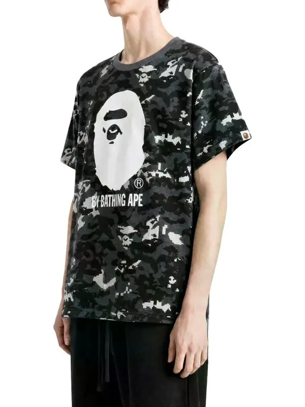 A BATHING APE Multi Pixel Camouflage-print T-shirt - Black