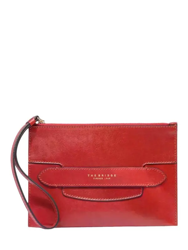 THE BRIDGE Leather Clutch Bag - Red