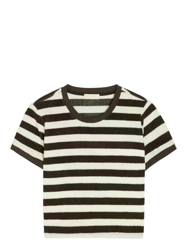 Suzie Kondi Striped Terry-cloth T-shirt - Brown