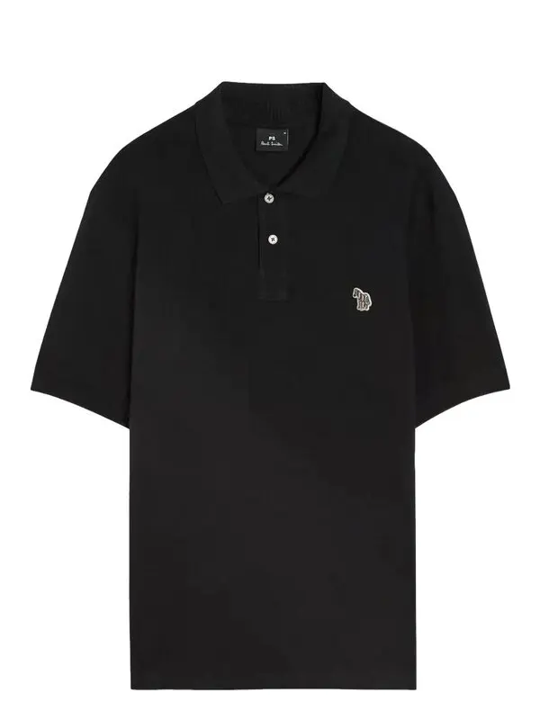 Paul Smith Zebra-patch Polo Shirt - Black