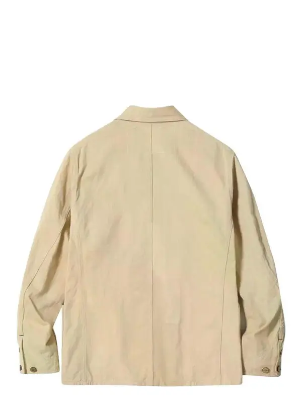 SUGAR CANE JEANS Headlight Herringbone-weave Cotton Overshirt - Neutrals