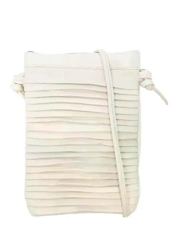 SOMMET Paloma Rows Pleated Leather Shoulder Bag - Neutrals