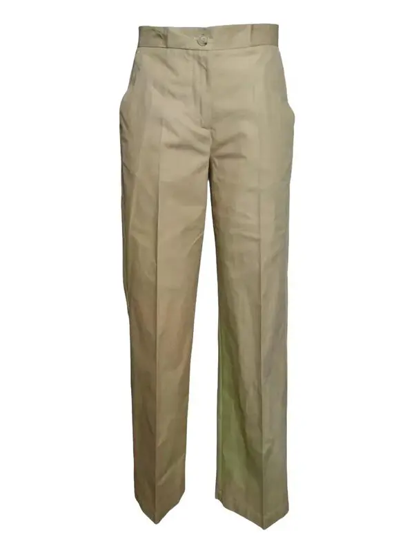 SOLOTRE Pressed Crease Trousers - Neutrals