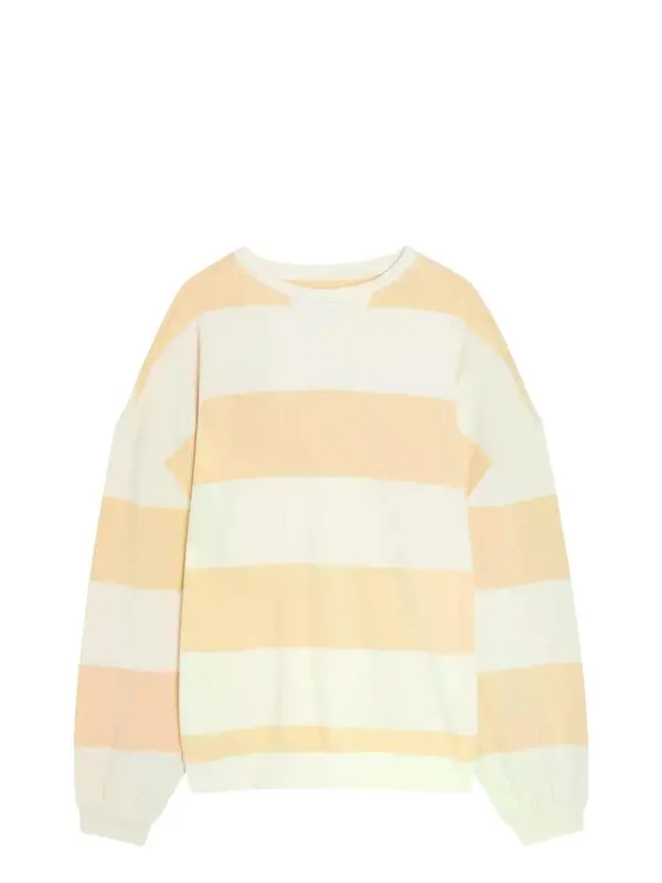 Free People We The Free Striped Cotton Crewneck Sweatshirt - Neutrals