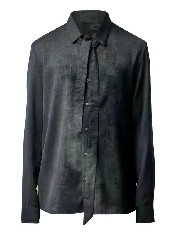 K'ANG Tie-detail Long-sleeved Shirt - Black