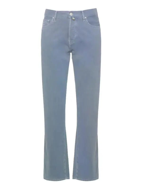 Jacob Cohen Logo-patch Straight-leg Trousers - Blue