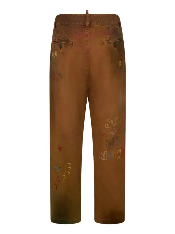 Dsquared2 Handmade Scribbles Trousers - Brown