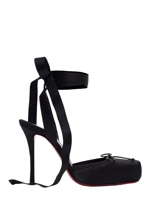 CHRISTIAN LOUBOUTIN Cassia Lace-up Satin Pumps - Black