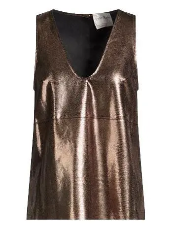 FORTE_FORTE Textured Metallic Leather Sleeveless Top - Grey