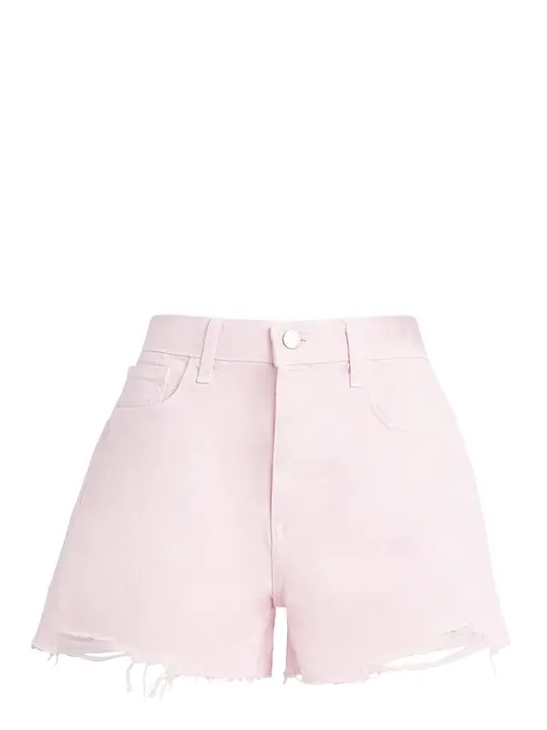 L'Agence Beck High-rise Denim Shorts - Purple