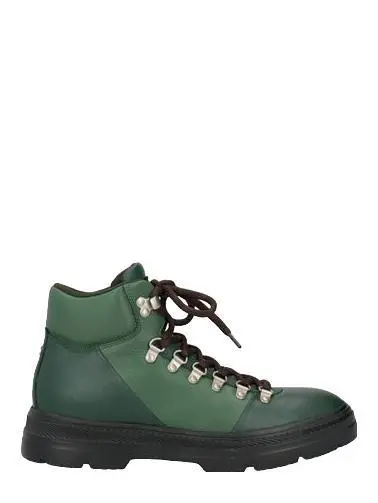 Woolrich Dark Pebbled Leather Lace-up Ankle Boots - Green