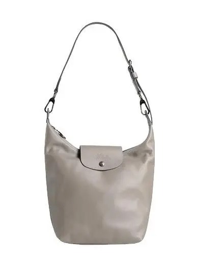 Longchamp Taupe Leather Shoulder Bag - Grey