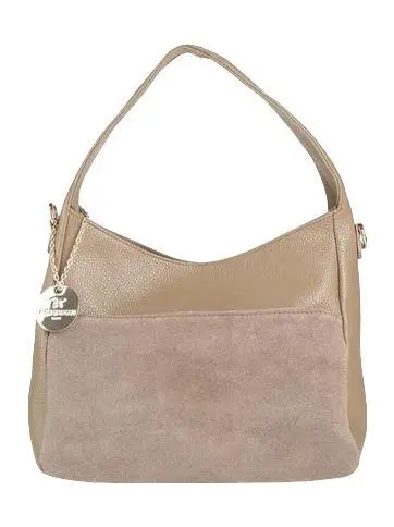 LAURA DI MAGGIO Pebbled Leather Hobo Bag - Grey