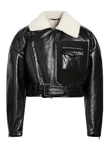 Dolce & Gabbana Lambskin Shearling Lined Jacket - Black