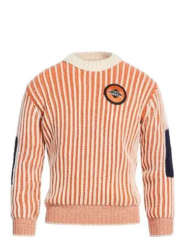 SLOWEAR Virgin Wool Cable-knit Crewneck Sweater - Orange