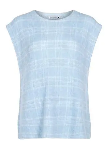 SHIRTAPORTER Glen Plaid Crewneck Sweater - Blue