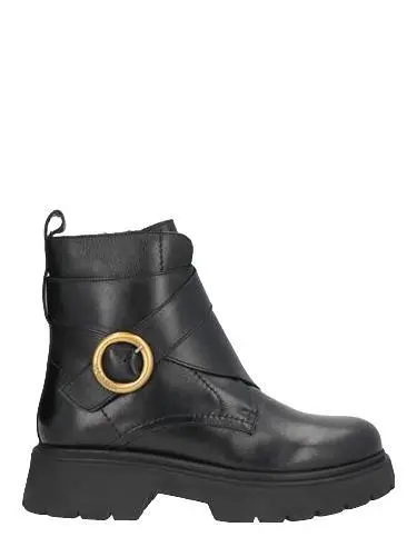 Malìparmi Leather Biker Ankle Boots - Black