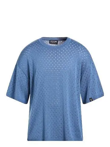 5TATE OF MIND Perforated Crewneck Sweater - Blue