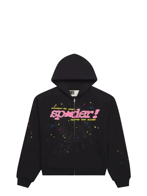 SP5DER Punk V2 Zip Up Jacket - Black