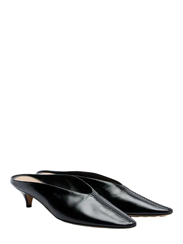 Bottega Veneta Virna Leather Mules - Black