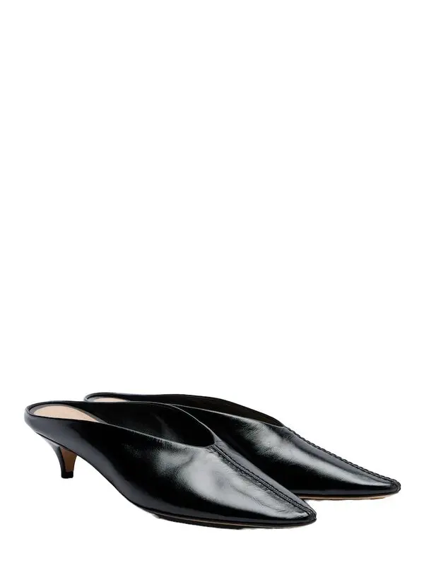Bottega Veneta Vesta Leather Mules - Black
