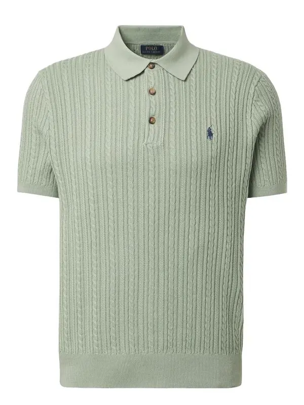 Polo Ralph Lauren Cable-knit Cotton Polo Shirt - Green