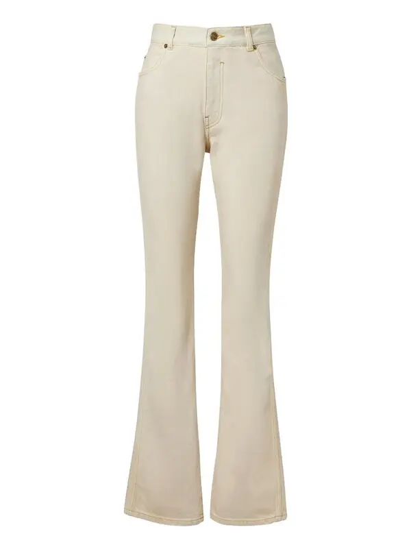 Balmain Faded Bootcut Jeans - Beige