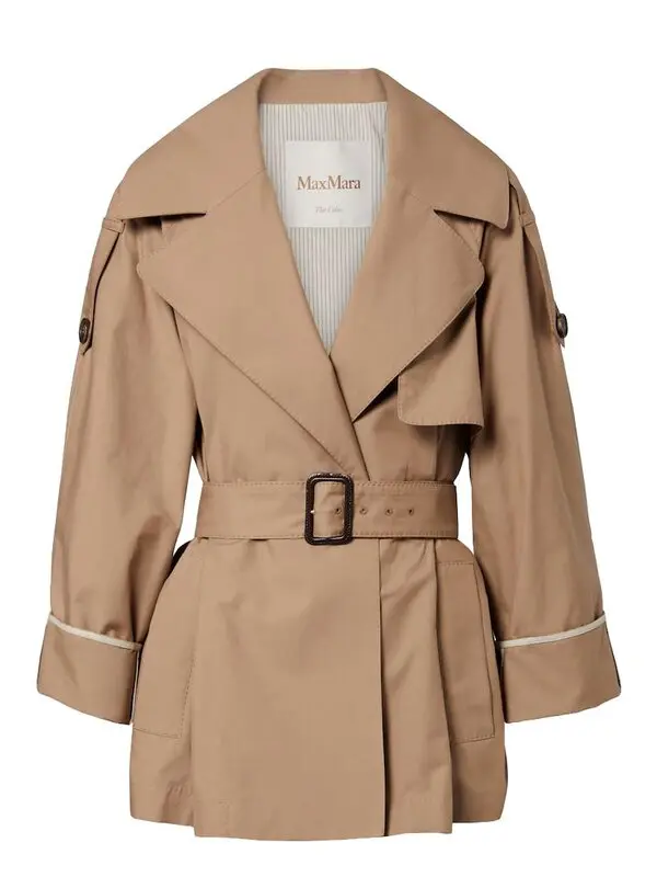 Max Mara Clara Cotton-blend Gabardine Trench Coat - Beige