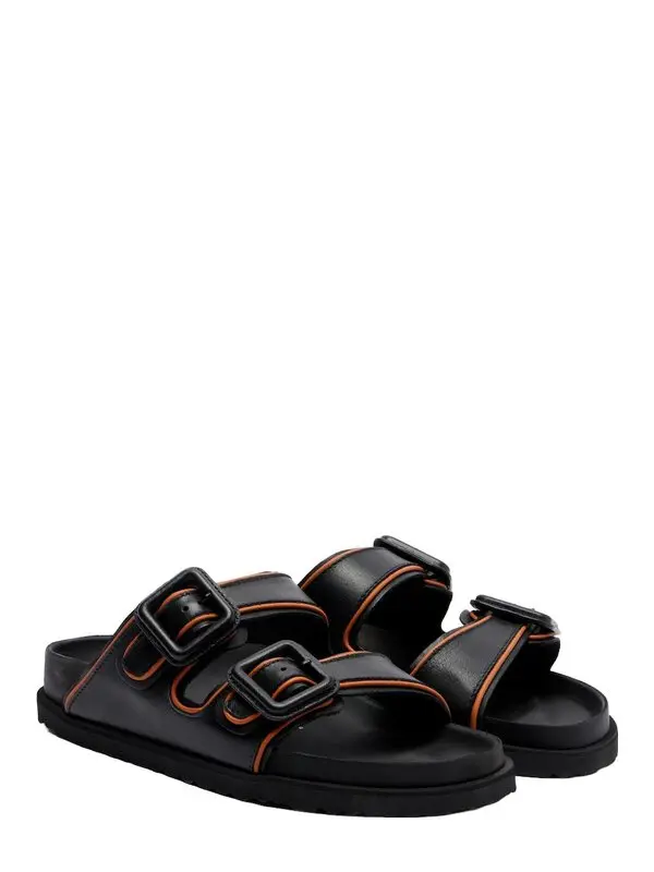 BIRKENSTOCK Arizona Leather Slides - Black