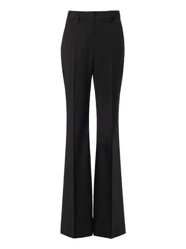 Sportmax Virgin Wool Flared Pants - Black