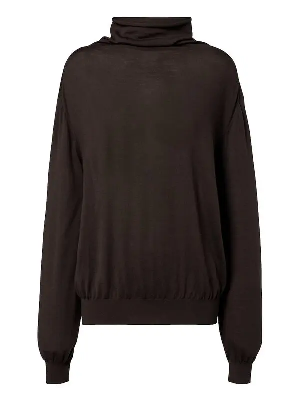Khaite Annette Merino Wool Cowl Neck Sweater - Brown