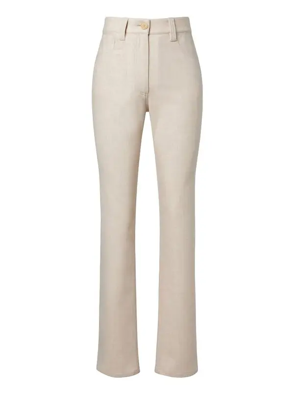 Khaite Callum Wool And Cashmere Straight Pants - Grey