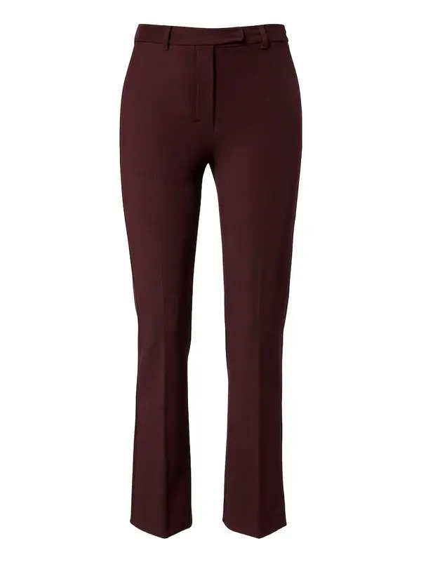 Max Mara Cropped Cotton-blend Pants - Burgundy