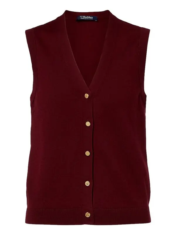 Max Mara Cotton Silk Vest - Burgundy
