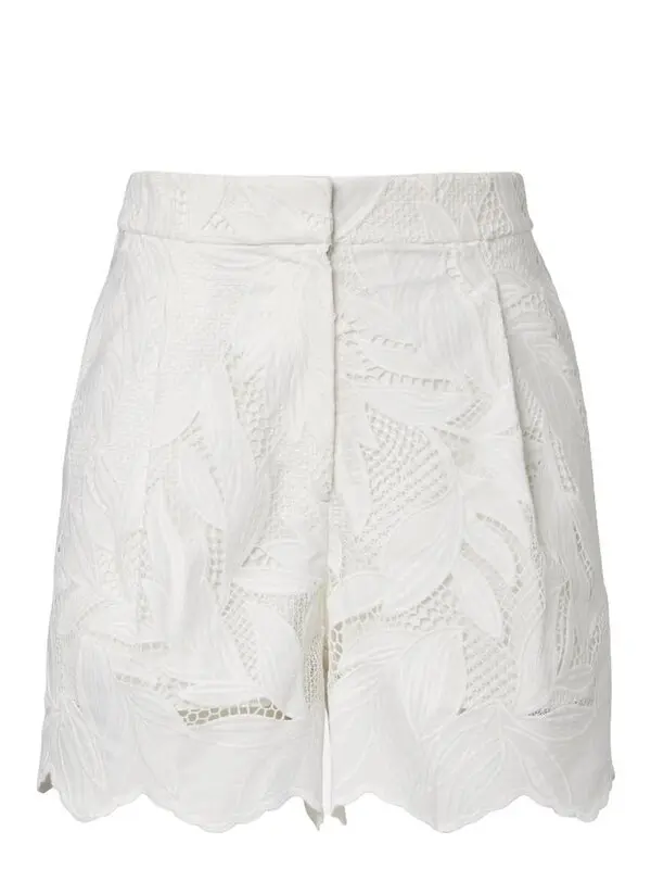 Erdem Embroidered Mesh Shorts - White