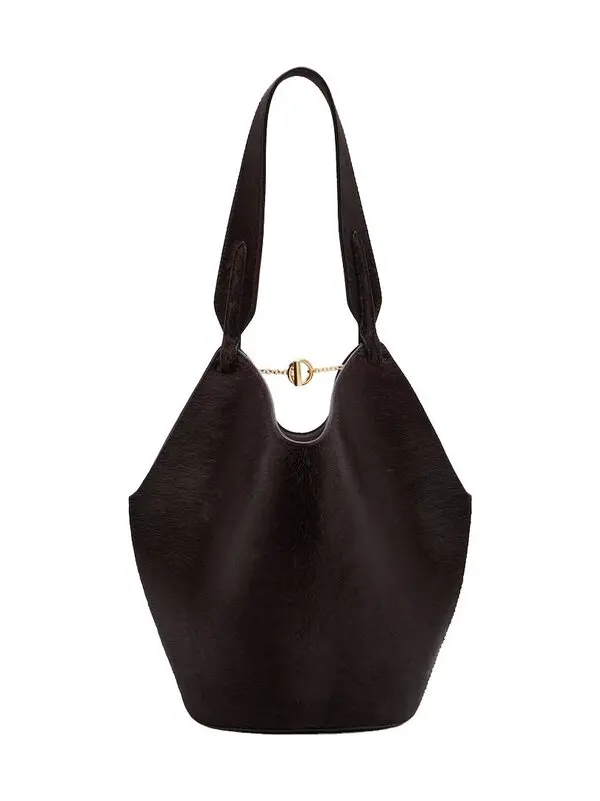 Khaite Lotus Mini Calf Hair Tote Bag - Burgundy