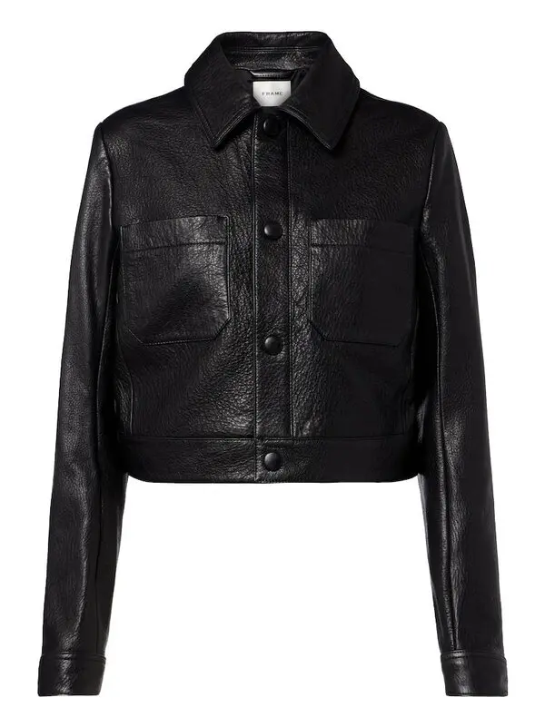 FRAME The Small Leather Jacket - Black