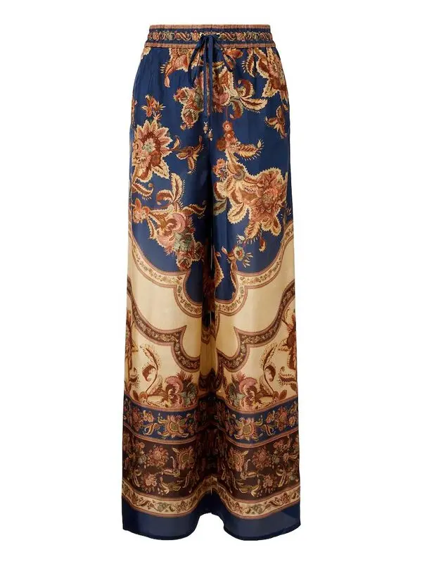 Zimmermann Aster Printed Silk Palazzo Pants - Multicoloured