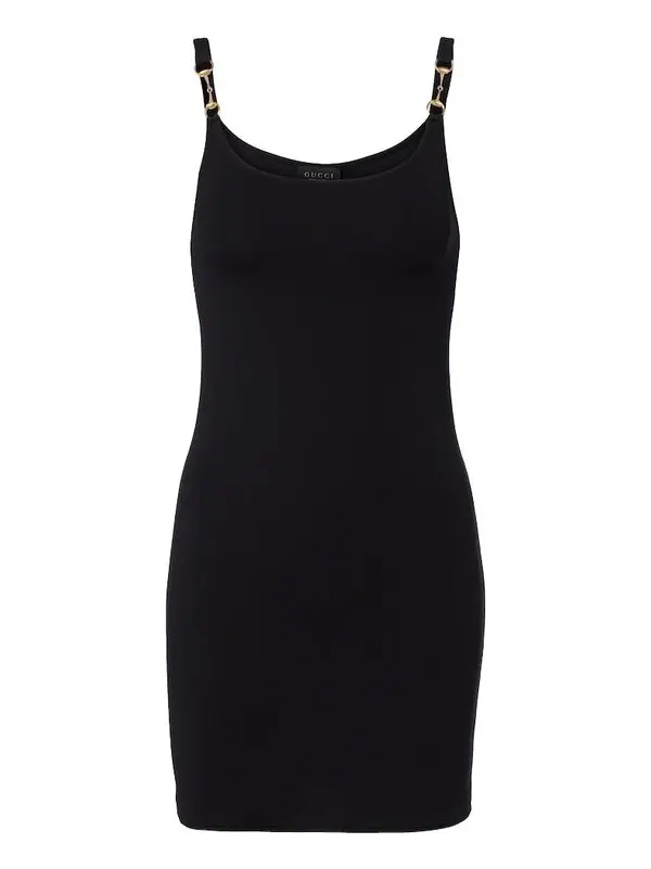 Gucci Horsebit Jersey Mini Dress - Black