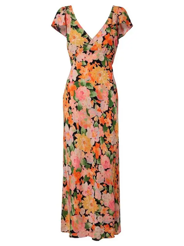 Rixo Cathy Floral Crêpe Midi Dress - Multicoloured