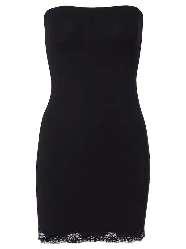 Gucci Lace-trimmed Jersey Minidress - Black