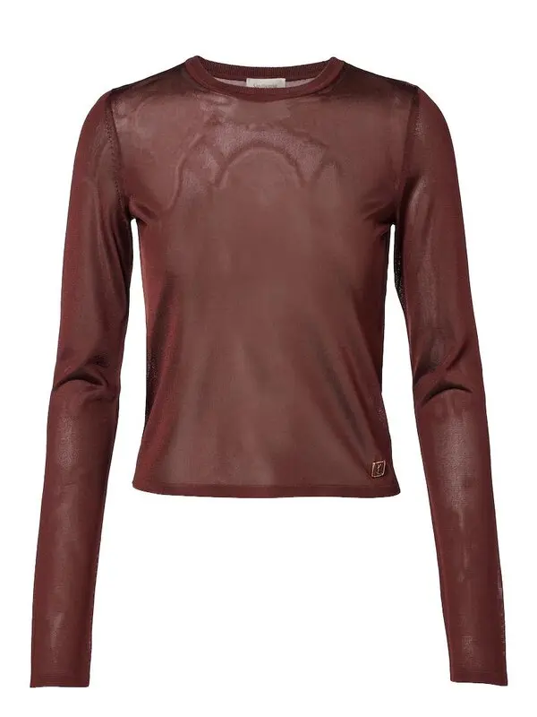 Saint Laurent Semi-sheer Viscose Sweater - Brown