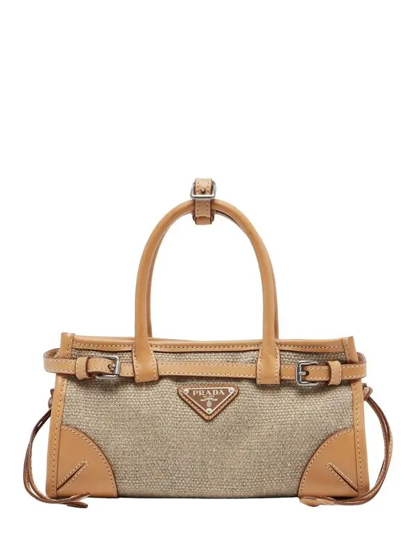 Prada Bonnie Small Top-handle Bag - Beige