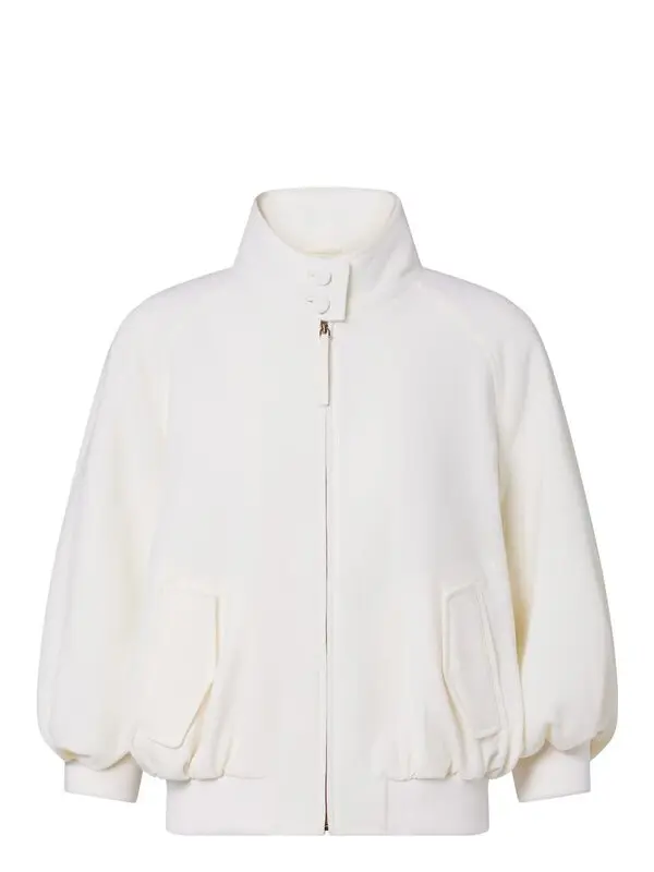 Gabriela Hearst Aluin Virgin Wool Bomber Jacket In Ivory - White