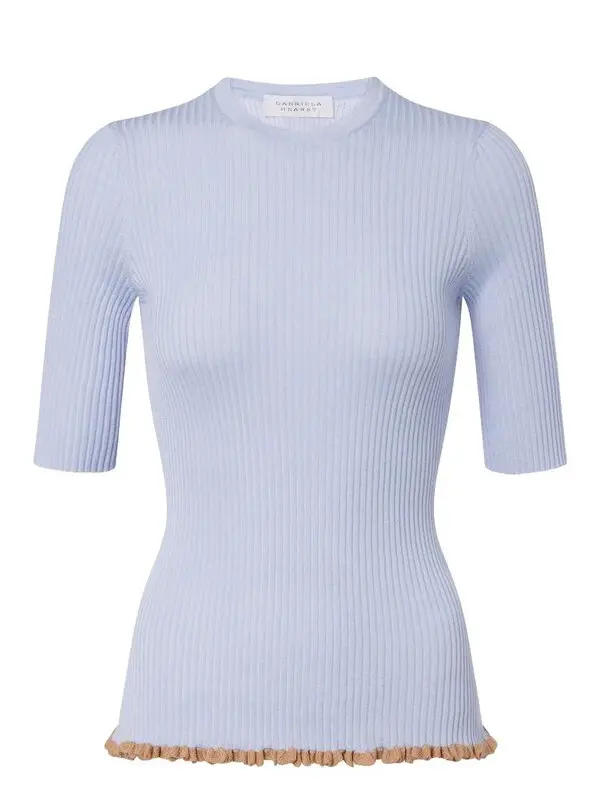 Gabriela Hearst Mireya Cashmere And Silk Top - Blue
