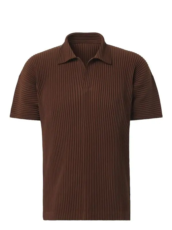 Issey Miyake Homme Plissé Color Pleats 2 Polo Shirt - Brown