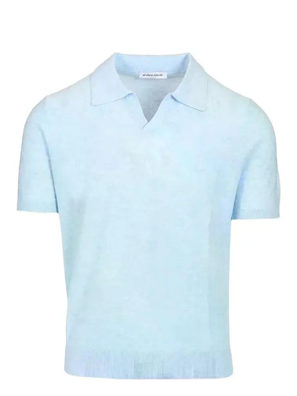 AL DUCA D’AOSTA 1902 Moss-stitch Cotton Polo Shirt - Blue